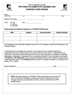Fillable Online Pass / No Pass Option Form - Allan Hancock College Fax ...