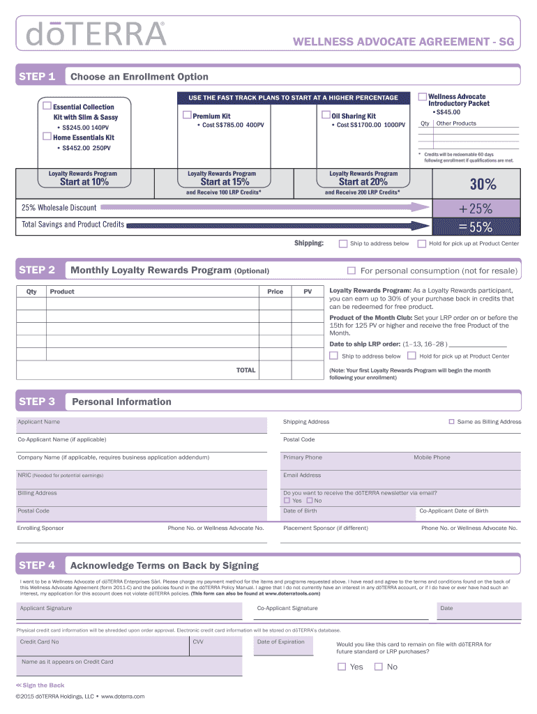 Fillable Online wellness-advocate-agreement - WELLNESS ADVOCATE ...