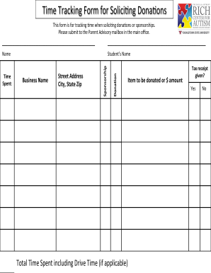 Fillable Online Service Hour Tracking Form - The Rich Center for Autism ...