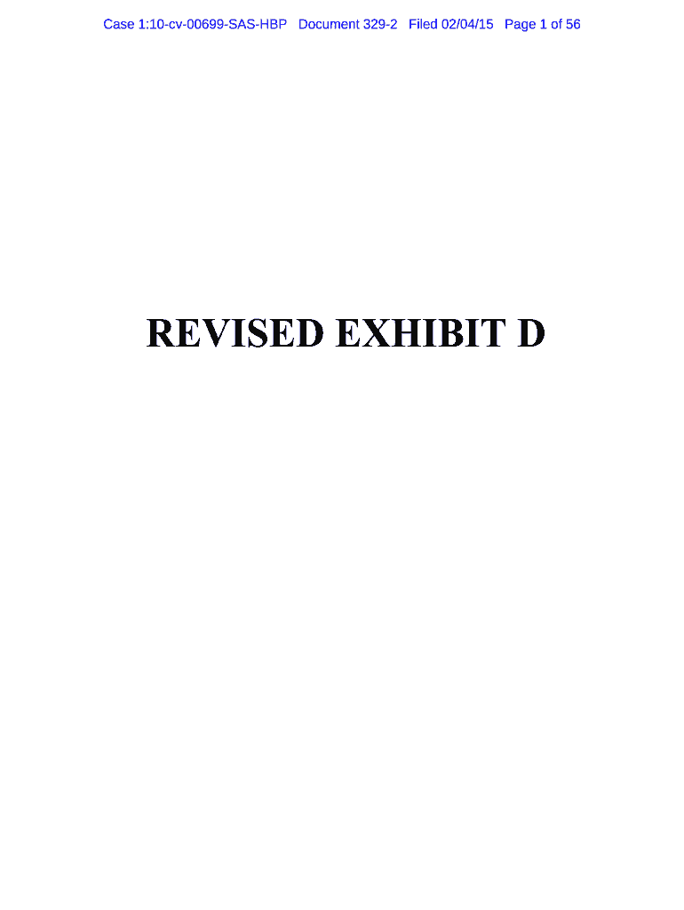 Fillable Online Case 1:10-cv-00699-SAS-HBP Document 329-2 Filed 02/04 ...