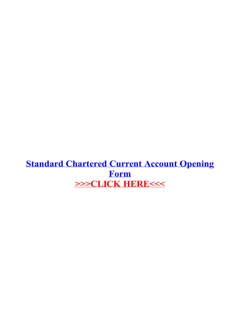 Fillable Online Standard Chartered Current Account Opening Form Fax ...