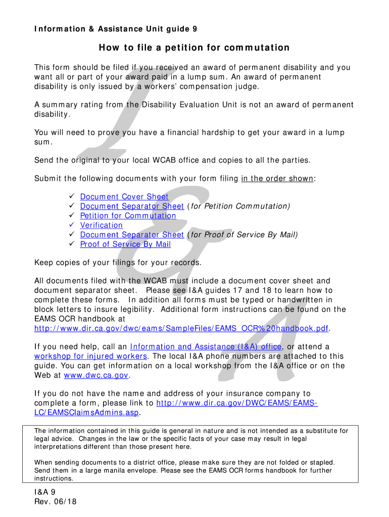 Fillable Online Guide 9 - How to file a petition for commutation ...