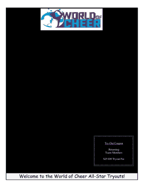 Fillable Online Allstar Cheer Tryout Packet Fax Email Print - pdfFiller