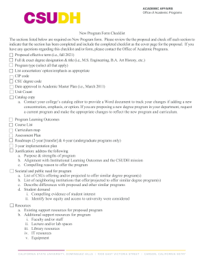 Fillable Online New Degree Program form. New Degree Program form Fax ...