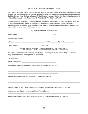 Fillable Online Accessibility Services Assessment Form Fax Email Print ...