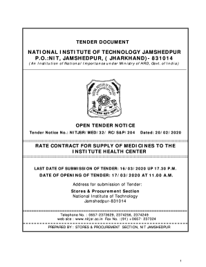 Fillable Online TENDER FOR HIRING OF VEHICLES Tender Notice No. - NIT ...