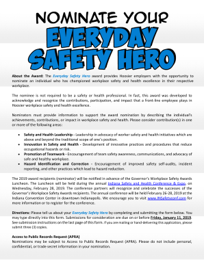 Fillable Online About the Award: The Everyday Safety Hero award ...