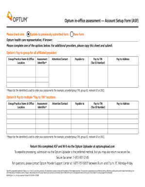 Fillable Online Account Set Up Form and Signature Log. Optum in-office ...