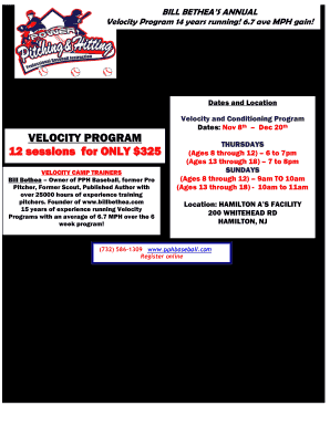 Fillable Online Velocity Program 14 years running Fax Email Print ...