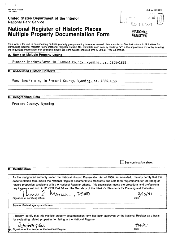 Fillable Online OMB fo 1024-0018 Fax Email Print - pdfFiller