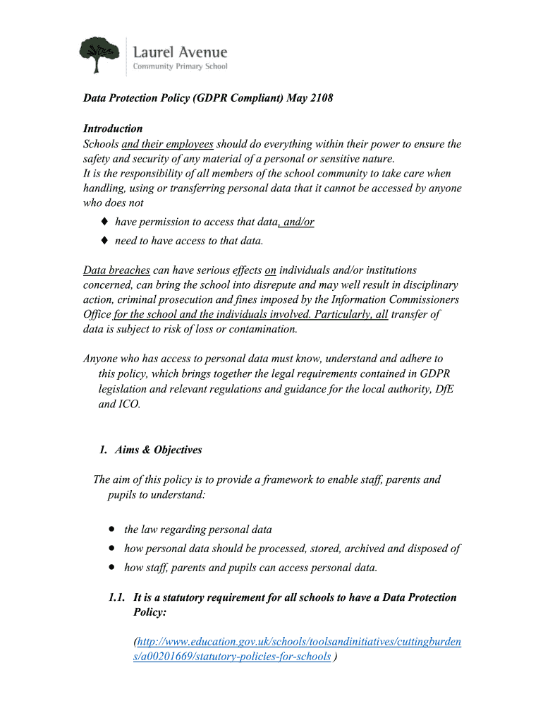 Fillable Online How to Build a GDPR-Compliant Data Protection Policy ... Fax Email Print - pdfFiller