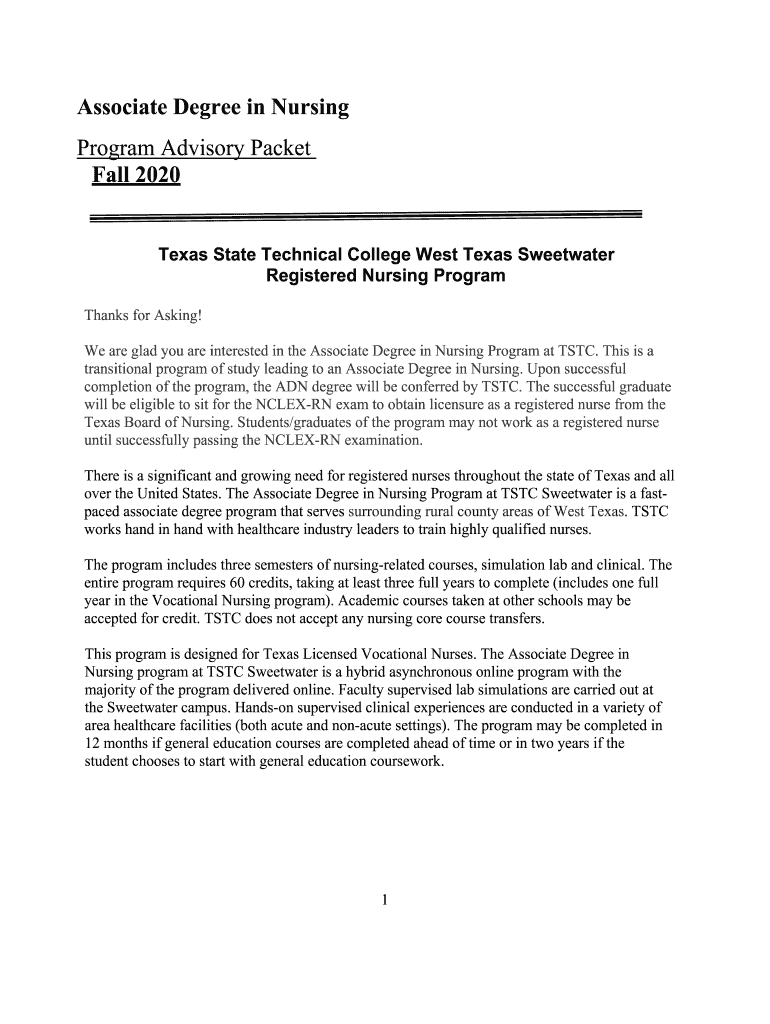 Fillable Online Program Advisory Packet Fax Email Print - pdfFiller