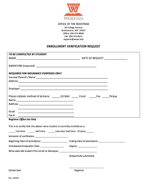 Fillable Online CNA Training Enrollment Verification Form Fax Email ...