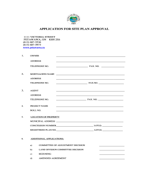Fillable Online APPLICATION FOR SITE PLAN APPROVAL - Petawawa Fax Email ...