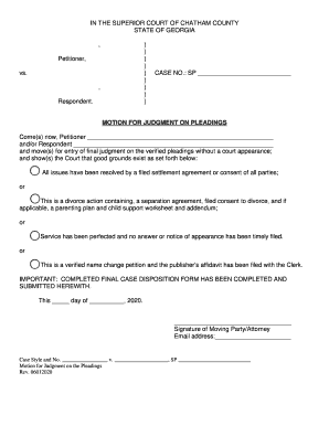 Fillable Online State Court - Civil Forms - Chatham County, GA - Court System Fax Email Print ...