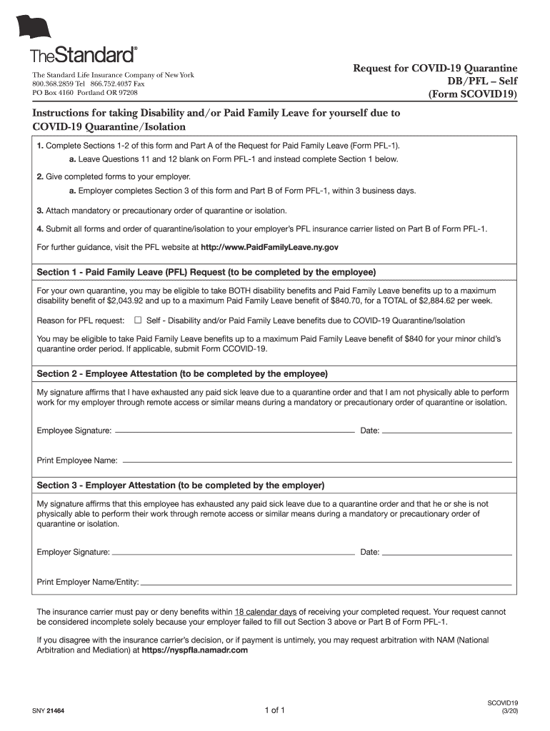 Fillable Online Request for COVID-19 Quarantine Fax Email Print - pdfFiller