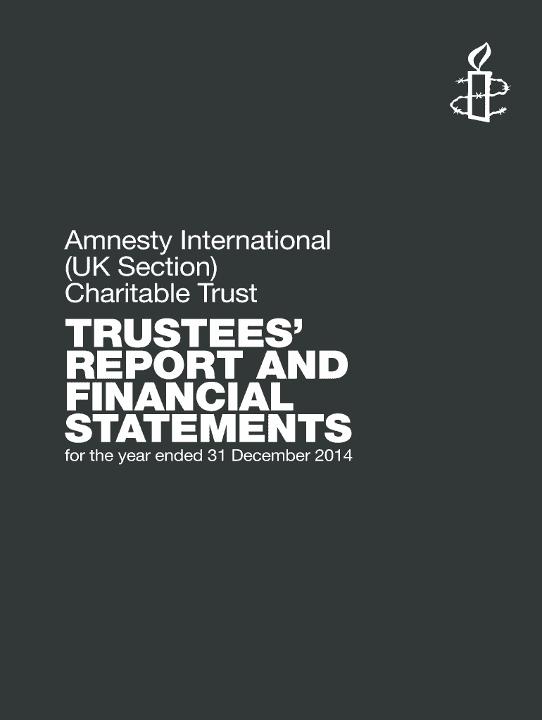 Fillable Online Amnesty International Charity: Report and financial ...
