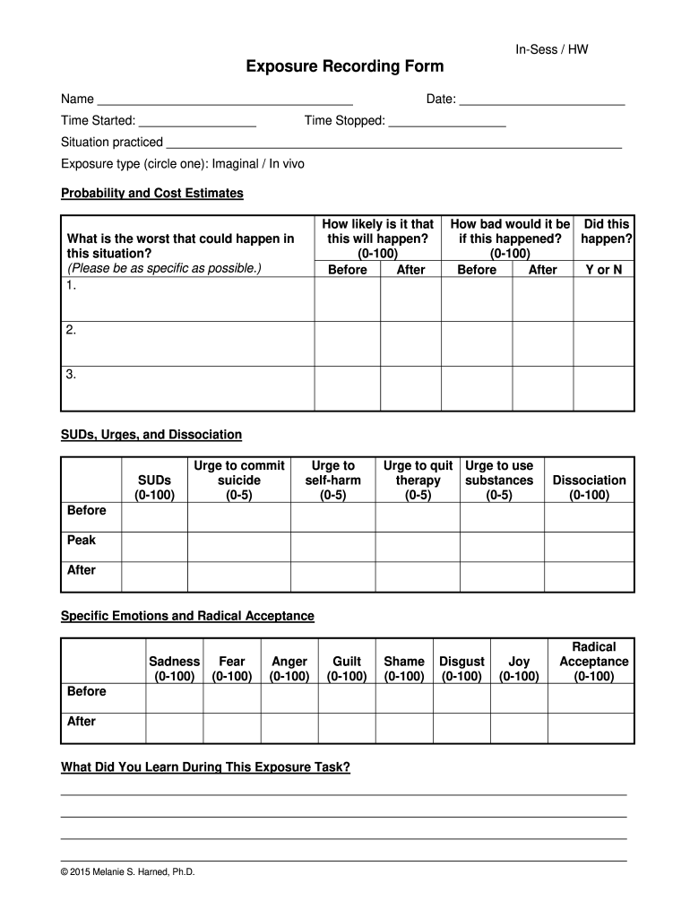 Fillable Online Exposure Recording Form Fax Email Print - pdfFiller