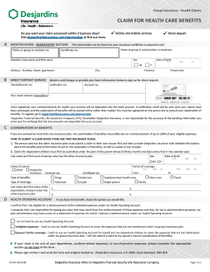 Fillable Online Claim for Health care benefits 19132A.pdf Fax Email ...