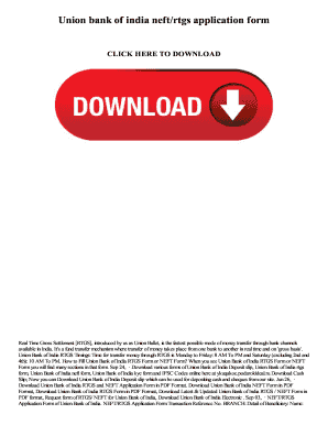 Union Bank Of India Neft Form - Fill Online, Printable, Fillable, Blank ...
