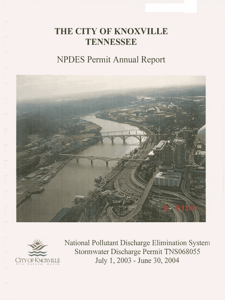 Fillable Online NPDES Annual Report 2003-2004. City of Knoxville, TN ...