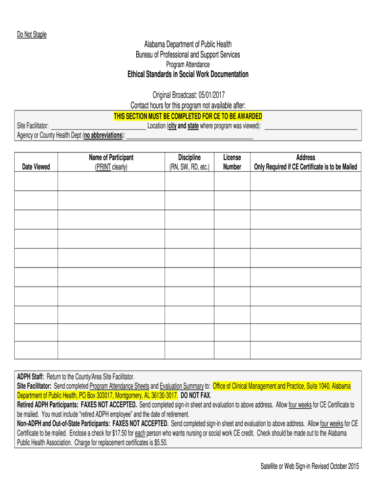 Fillable Online Ethical Standards in Social Work Documentation Fax ...