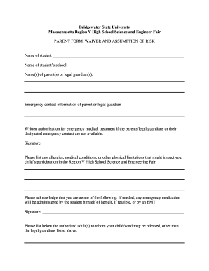 Fillable Online Parent Form Waiver final.docx Fax Email Print - pdfFiller