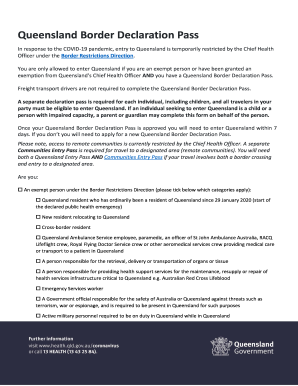 Fillable Online Queensland Border Declaration Pass Fax Email Print ...