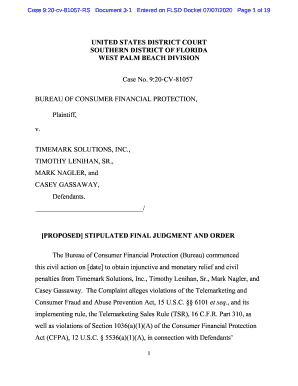 Fillable Online Stipulated final judgment and order Fax Email Print ...