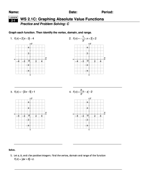 Fillable Online 1C: Graphing Absolute Value Functions Fax Email Print - pdfFiller