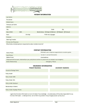 Fillable Online Printable New Patient Forms (pdf) Fax Email Print ...