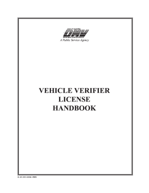 Fillable Online Vehicle Verifier License Handbook Fax Email Print ...