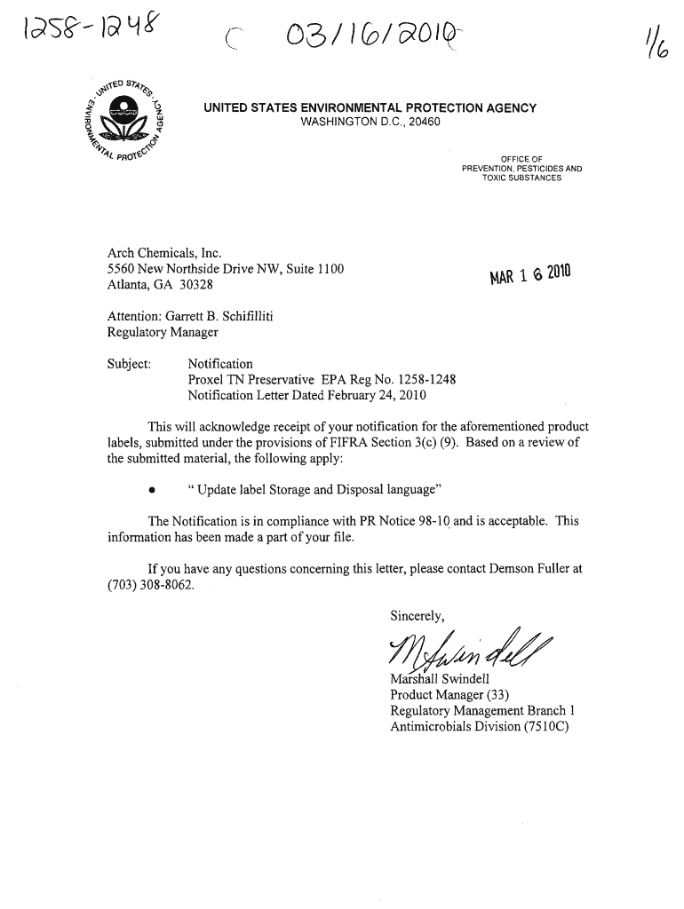 Fillable Online US EPA, Pesticide Product Label, PROXEL TN PRESERVATIVE ...