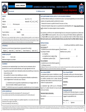 Remplissable En Ligne DEMANDE DE LICENCE DE FOOTBALL ... - LAuRAFoot ...