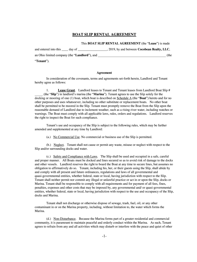 Fillable Online Boat Slip Rental Agreement (465118).DOC Fax Email Print - pdfFiller