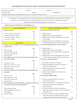 Fillable Online The risk assessment form for the suitability in selection ... Fax Email Print ...