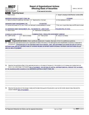 Fillable Online Form 8937 (Rev. December 2017) - Aberdeen Standard ...