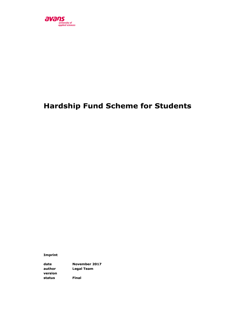 Fillable Online Hardship Fund Scheme for Students Fax Email Print ...
