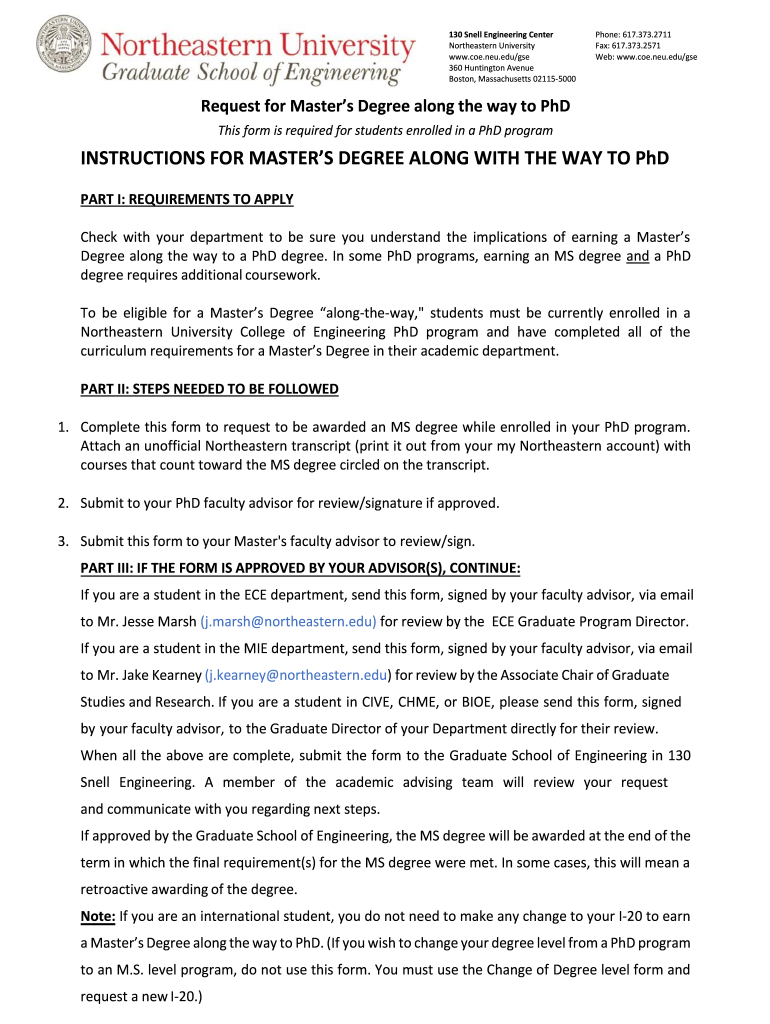 Fillable Online INSTRUCTIONS FOR CHANGE OF DEGREE LEVEL PROGRAM Fax ...