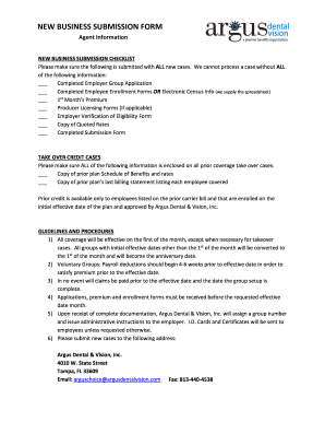 Fillable Online NEW BUSINESS SUBMISSION FORM Fax Email Print - pdfFiller