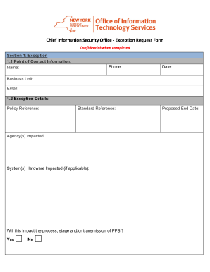 Fillable Online Chief Information Security Office - Exception Request ...