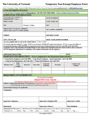 Fillable Online Temporary Non-Exempt Employee Form Fax Email Print ...