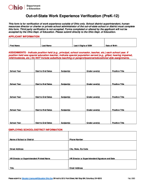 Fillable Online Download Work Experience Verification Template for Free ...