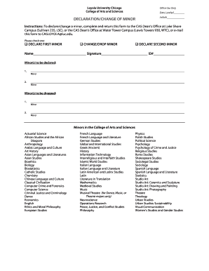 Fillable Online CAS Change-Declaration of Minor Form.doc Fax Email ...
