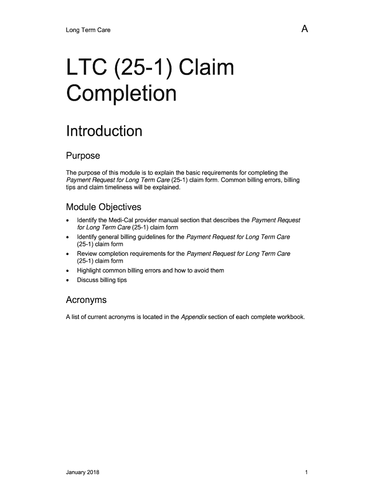 Fillable Online LTC (25-1) Claim Completion (ltcclaimltc) Fax Email ...