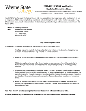Fillable Online 2020-21 High School Completion Status - FAFSA ...
