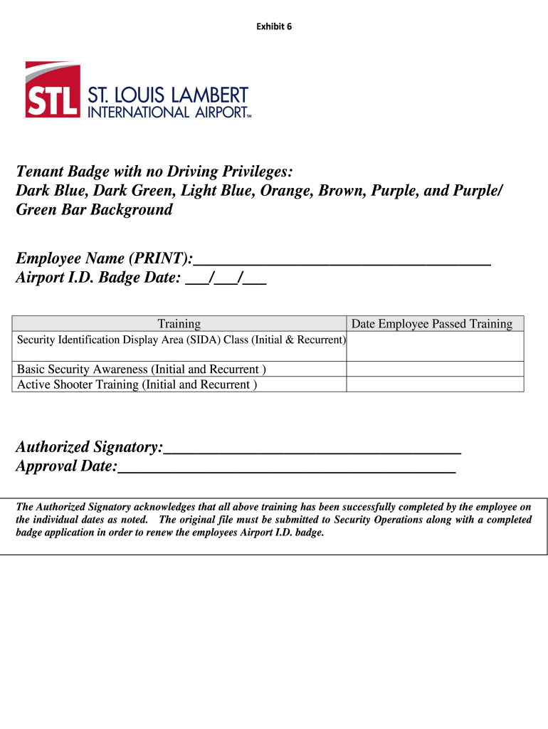 Fillable Online Tenant Badge with no Driving Privileges: Dark Blue ...