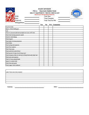 Fillable Online HD - PM-A Trailer Inspection Report.xlsx Fax Email ...