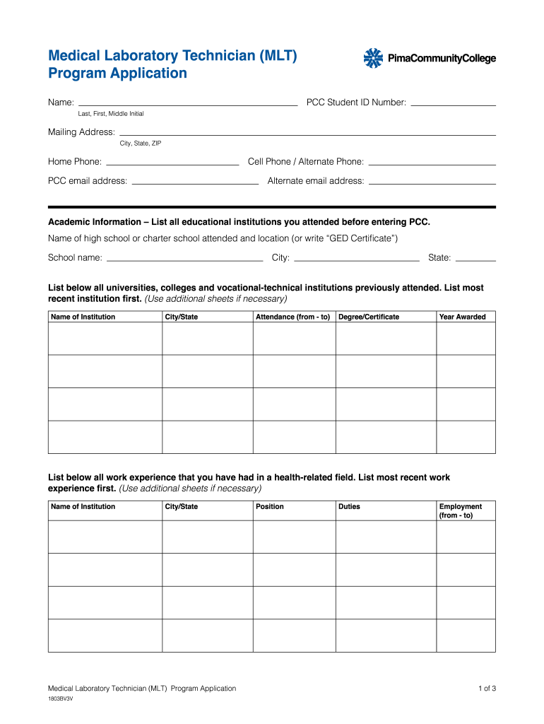 Fillable Online PCC Student ID Number: Fax Email Print - pdfFiller