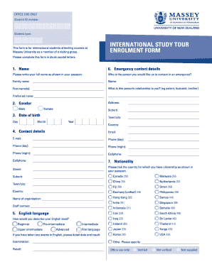 Fillable Online International Study Tour Enrolment Form Fax Email Print ...